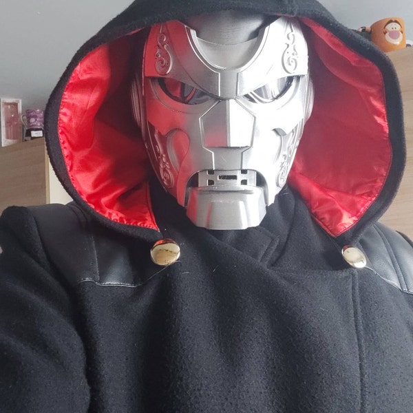 Free Shipping! Dr. Doom Helmet With Magnetic Latch and Black Out Eyes ...
