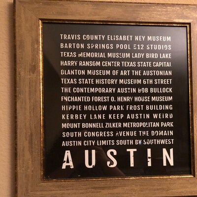 Austin Print, Austin Subway Sign Poster, Texas Wall Art, Décor, Canvas ...