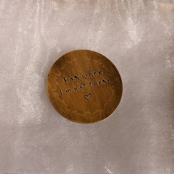 Handmade Brass Mom Keepsake Token: Engraved Mother's Hug Coin - Etsy