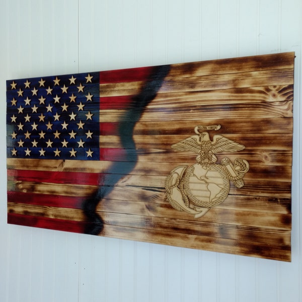 US Marines USMC Wall Art Laser Cut Sign Gift Idea Army Unfinished Wood ...