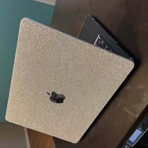 Baby Pink Glitter Laptop Case Diamante Initial Personalised Cover for ...