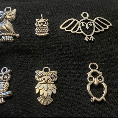 The Ultimate Owl Charms Collection 10 Different Antique Silver Tone Owl ...