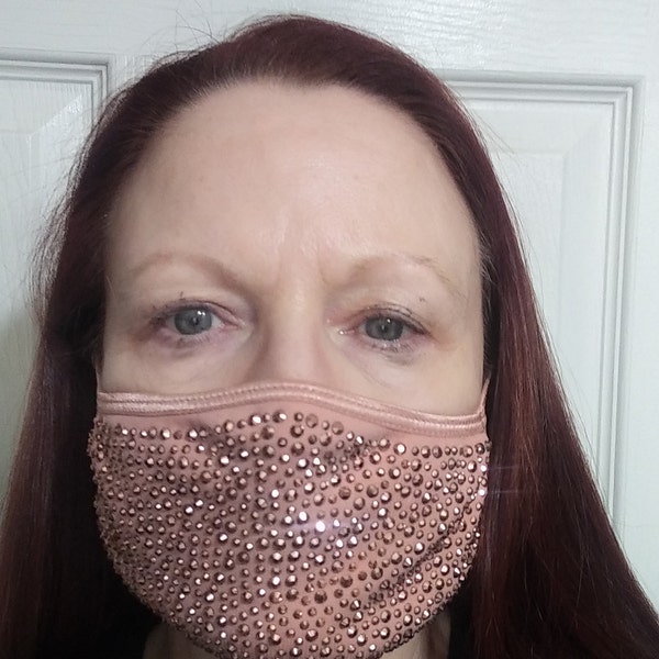 Bling Face Mask, Rhinestone Face Mask by LUXIE, Soft Cotton, Adjustable ...