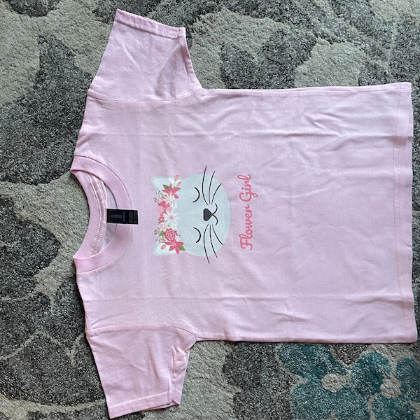 Kids Floral Cat T-shirt, Girls Cute Cat Shirt, Cat Lover Shirt, Cat ...