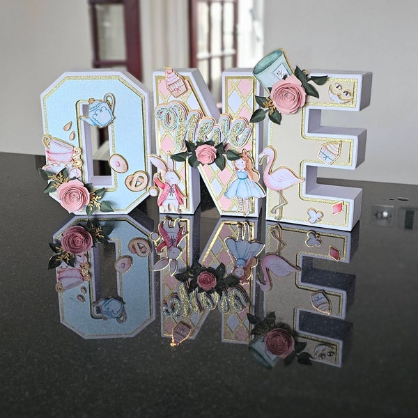 ONE 3D Letters,3d Letters Princess Cinderella,3d Letters Princess Party ...