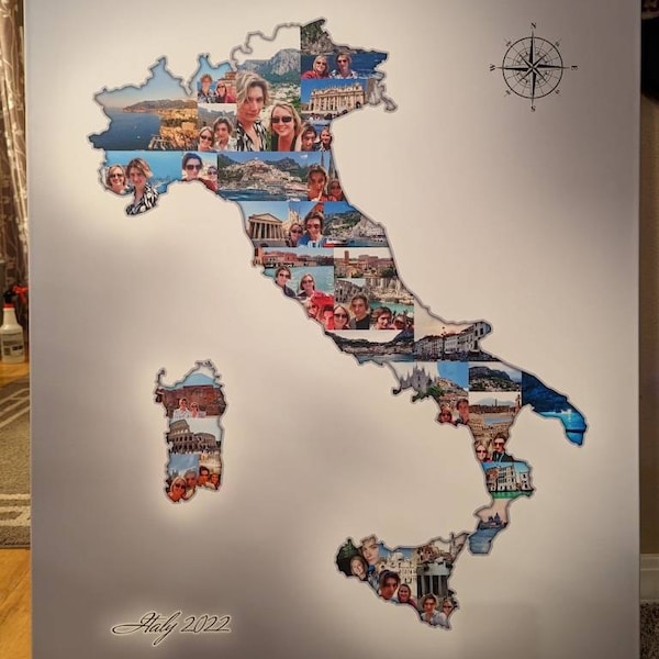 Italy Map Collage or Any Map or Shape Photo Collage - Amazing Premium ...