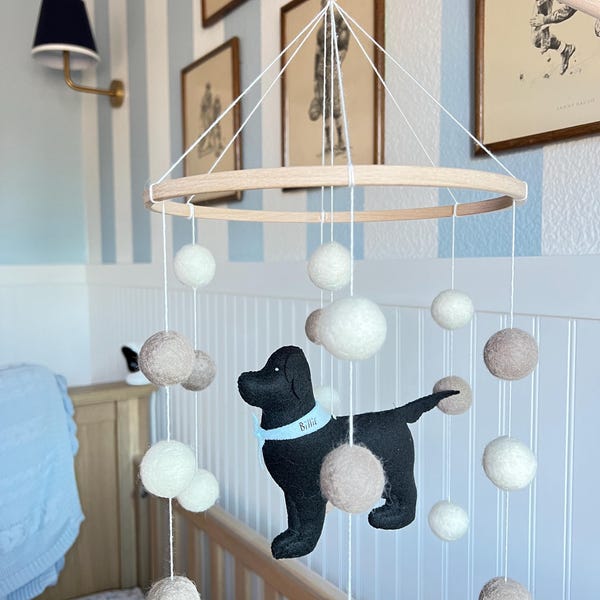 Dog Mobile for Nursery, Golden Retriever Dog Baby Mobile, Gender ...