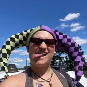 Night Cap Navy Blue Pointed Handmade Nightcap With Pompom | Etsy