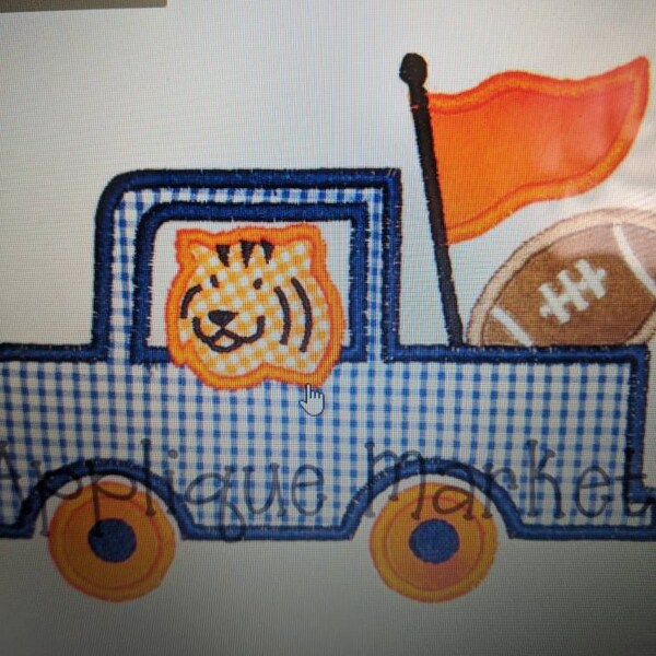Machine Embroidery Design Applique Truck With Tiger INSTANT DOWNLOAD - Etsy