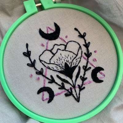 Wiccan Floral Embroidery PDF Pattern Hand Embroidery Pattern PDF ...