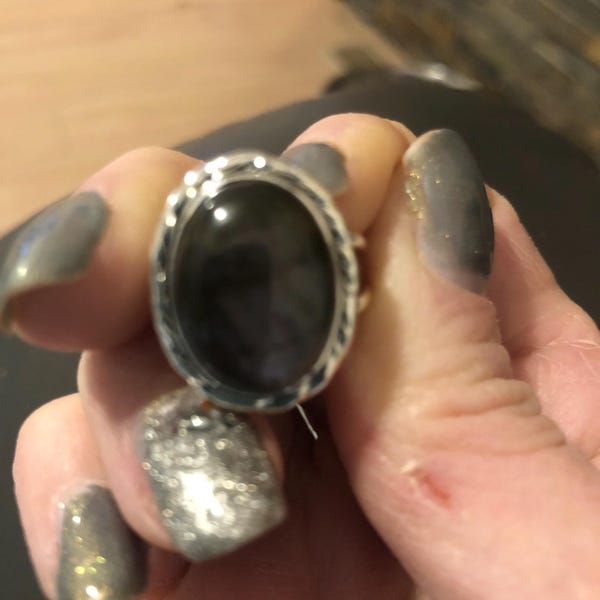 Natural Large Pear Shape Purple Labradorite Stone Pendant, 925 Sterling ...