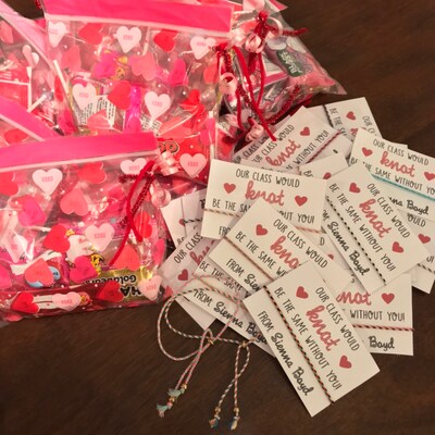 Knot Valentine Cards PRINTABLE Friendship Bracelet Valentine's Day Card ...