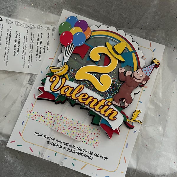 Curious George Cake Topper - Etsy