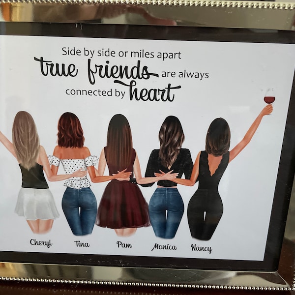 Friendship Print Best Friend Gift for Her Five Friends Gift for Best ...