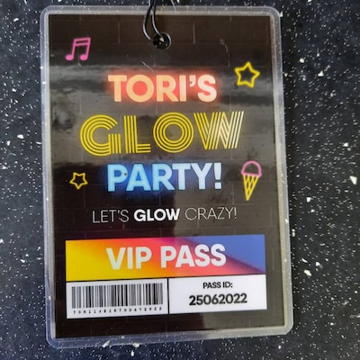Personalised Glow Neon Party Style VIP Pass & Lanyards Music - Etsy