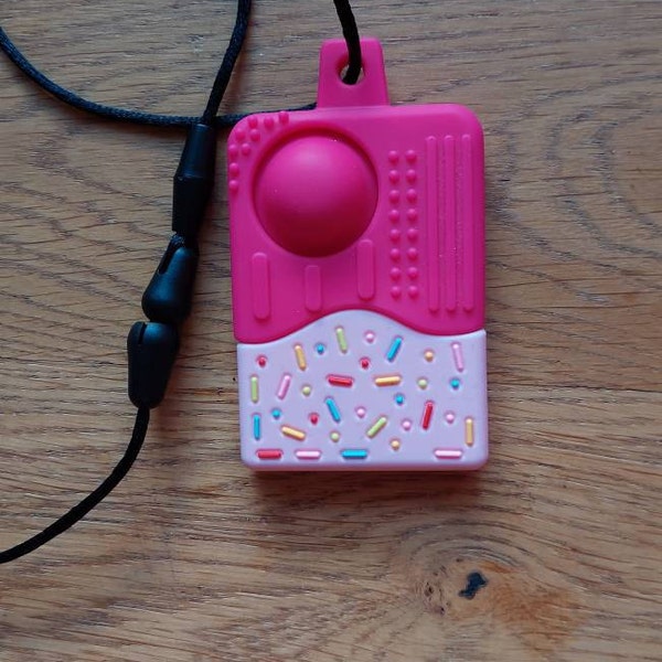 Popper Ice Cream Chew Necklace Pendant Chewelry Sensory Textured Stim ...