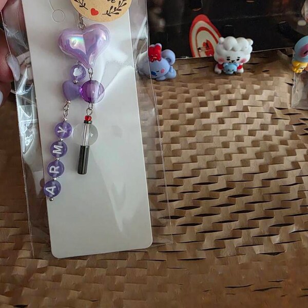 BTS - Army Bomb With Purple Star Charms/straps for Phone Cases, Ear ...