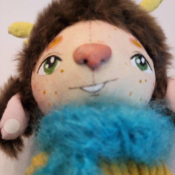 Mini Man Rag Doll, Fabric Bearded Man Doll, Man Beard Doll,handmade ...