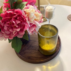 Walnut Catch All Tray, Wooden Tray, Round Wooden Tray - Etsy