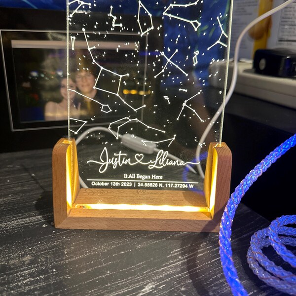 Personalized Constellation Chart Lamp Gift Star Map on Night Light Gift ...