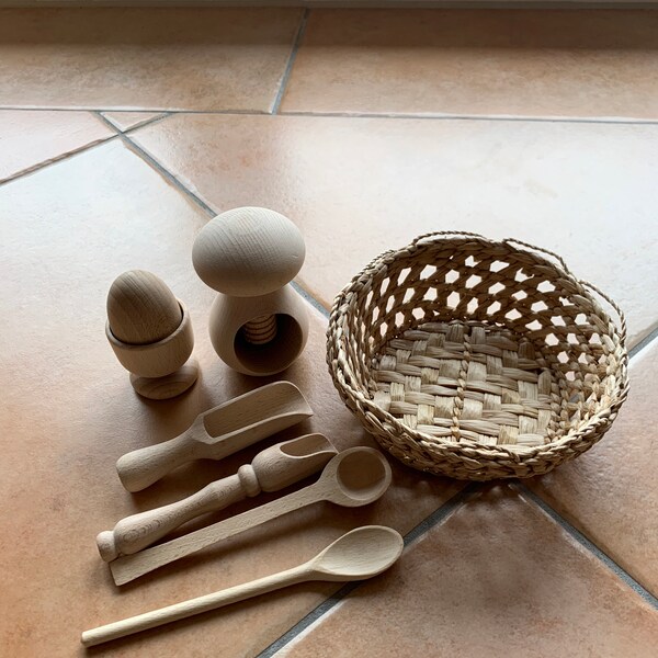 Wooden Scoops, Scooping and Sorting Activity Set, Scoop Spoons ...