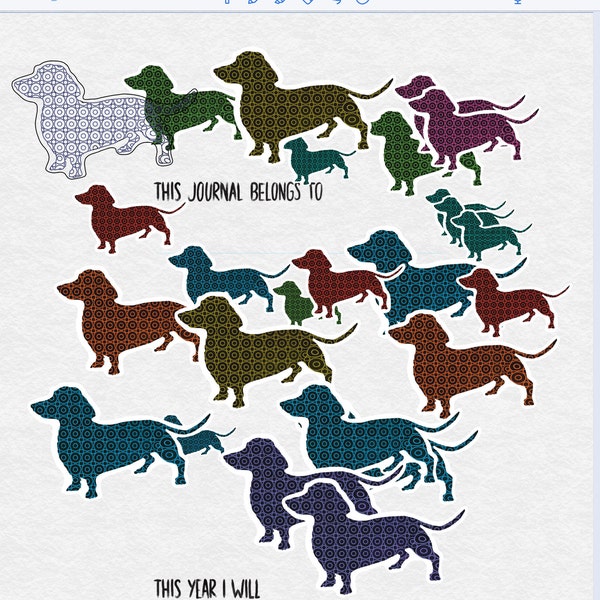 Dachshund Clipart, Digital PNG Sticker, Sausage Dog Clip Art, Cute ...