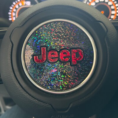 Holographic Sequins Steering Wheel Jeep Sticker Decal, Wrangler JK, JL ...
