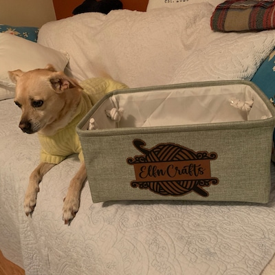 Custom Dog Storage Basket Personalized Dog Toy Basket Dog Toy Box Pet ...