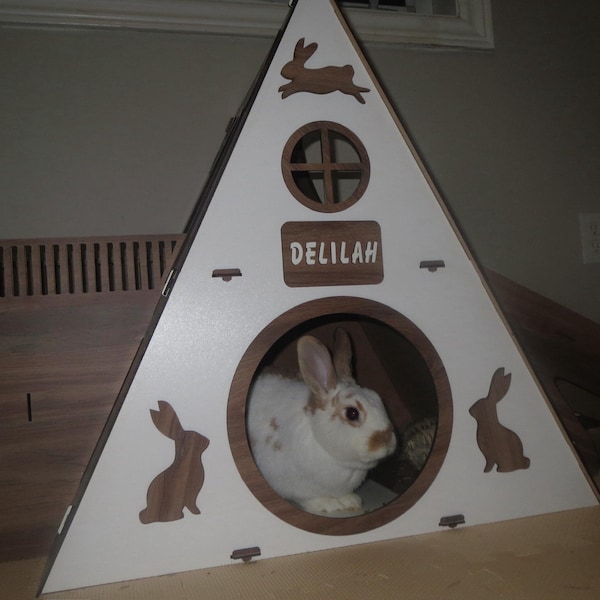 Bungalow Rabbit House,indoor Rabbit Castle, Rabbit Furniture, Extra ...