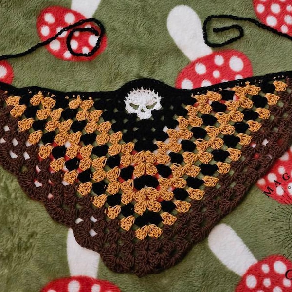 Crochet Bandana Pattern | Moth Crochet Pattern | Death's-head Hawkmoth ...