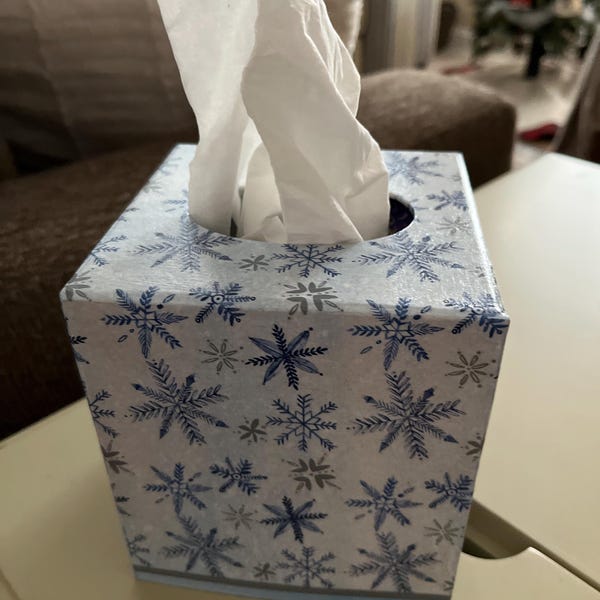 Christmas Red Plaid Snowflake Tissue Box Cover - Etsy