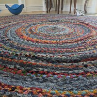 Cotton Multi-color Round Rugs Indian Handmade Cotton Round Purely Rugs ...