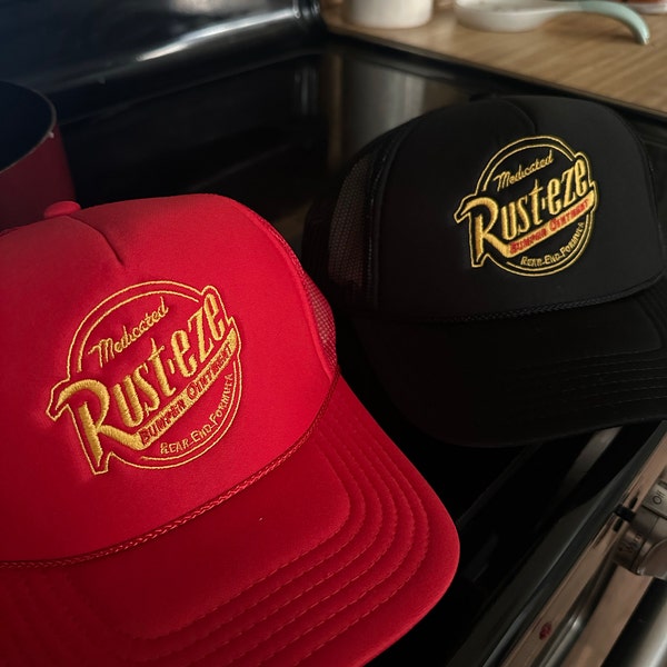 RUSTEZE Custom Trucker Adjustable Cap Disney Cars Hat| Red Hat ...