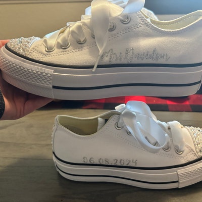 Bride Converse Shoes/ Bride Shoes/converse Shoes/custom Wedding Shoes ...