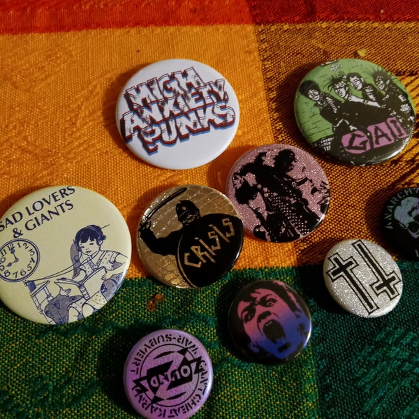 Shiny Post Punk/goth/new Wave Pins - Etsy
