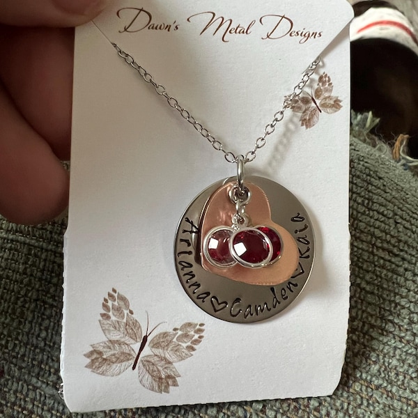 Custom Birthstone Necklace for Mom, Personalized Mother's Necklace ...