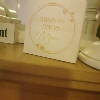 10 Reasons Why I Love You Wooden Box and Hearts Personalised Mother's ...