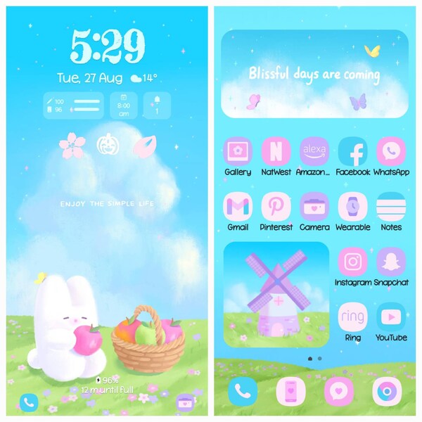Dreamy Coquette Bunny Theme Pack for Ios / Android - Etsy