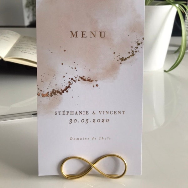 Infinity Table Number Holder, Gold Table Centerpieces, Silver Menu ...
