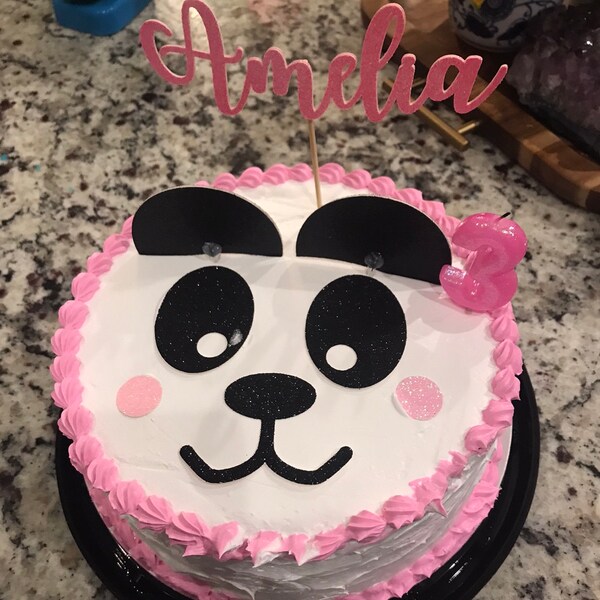 Panda Bear Topper – Panda Theme Party – Panda Birthday Party – Glitter ...