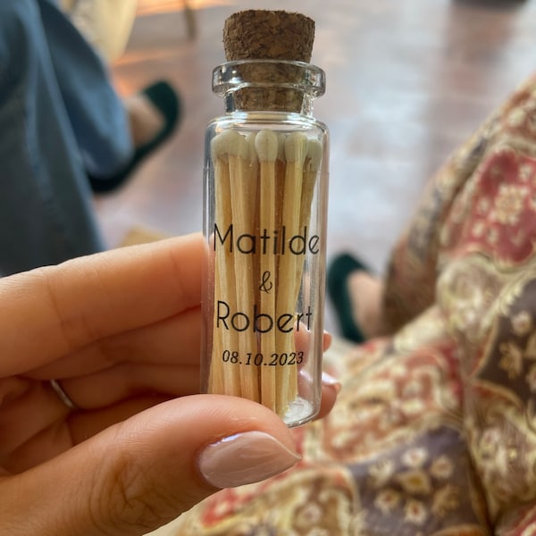 Custom Matches, the Perfect Match, Glass Bottle, Custom Label, Wedding ...