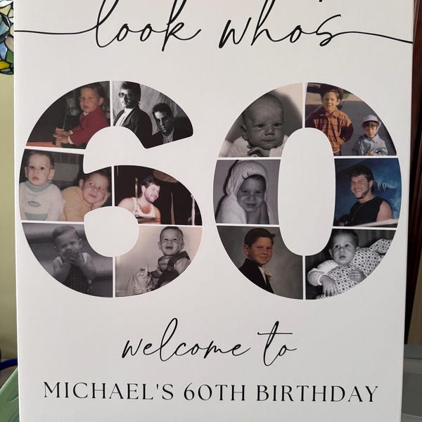 60th Birthday Photo Collage TEMPLATE, Look Who's 60, Customizable ...