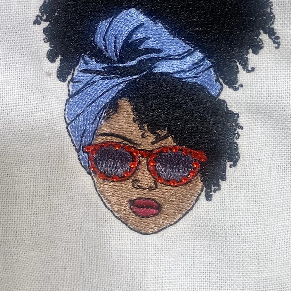 Afro Woman Machine Embroidery Design, Black Girl Embroidery Design ...