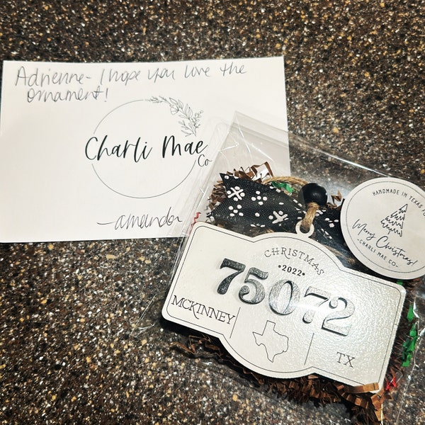 Zip Code Home Ornament, Personalized Home Ornament, Custom Zip Code ...