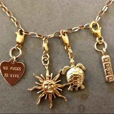 No FCKS to Give Heart Charm Necklace - Etsy