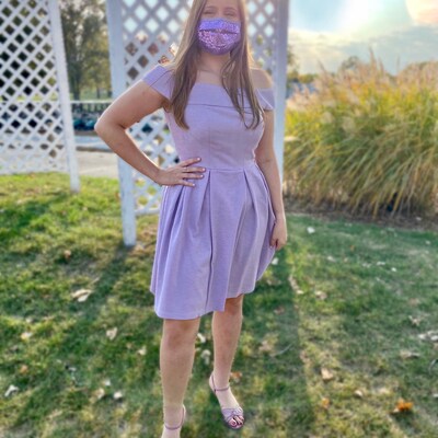 Navy Mini Sequence Face Mask Filtered Washable Reusable Adult Women ...