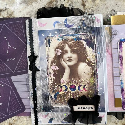 Small Ephemera Junk Journal, 2 Ringed Scrapbook, Handmade Keepsake Book ...