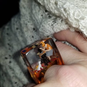 Sewing Machine Handmade Sewing Ring With a Mini Seamstress and Her ...