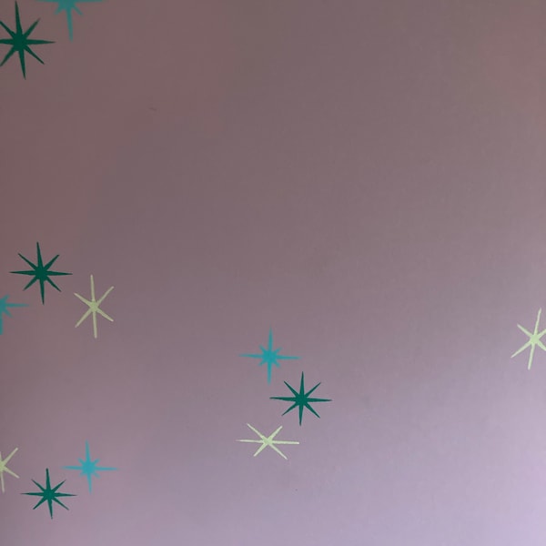 Mid Century Atomic Stencil Diamond Star Shapes Modern Retro Pattern ...