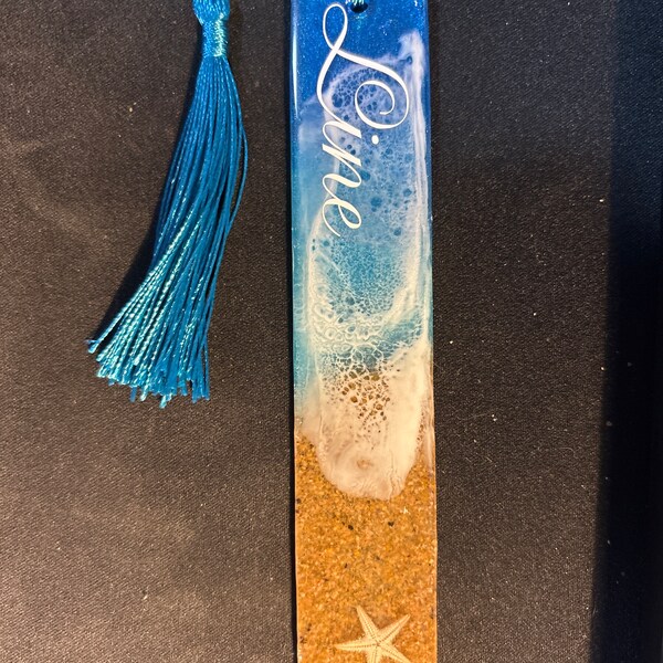 Personalized Bookmarks Resin Ocean/beach Bookmarks Personalized Gift ...